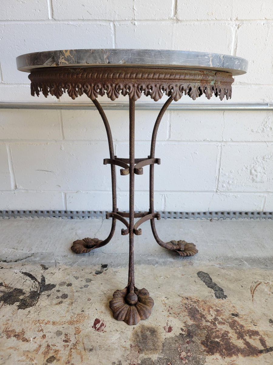 Marble Top Victorian Wrought Iron Table – Wishbone Reserve Baltimore