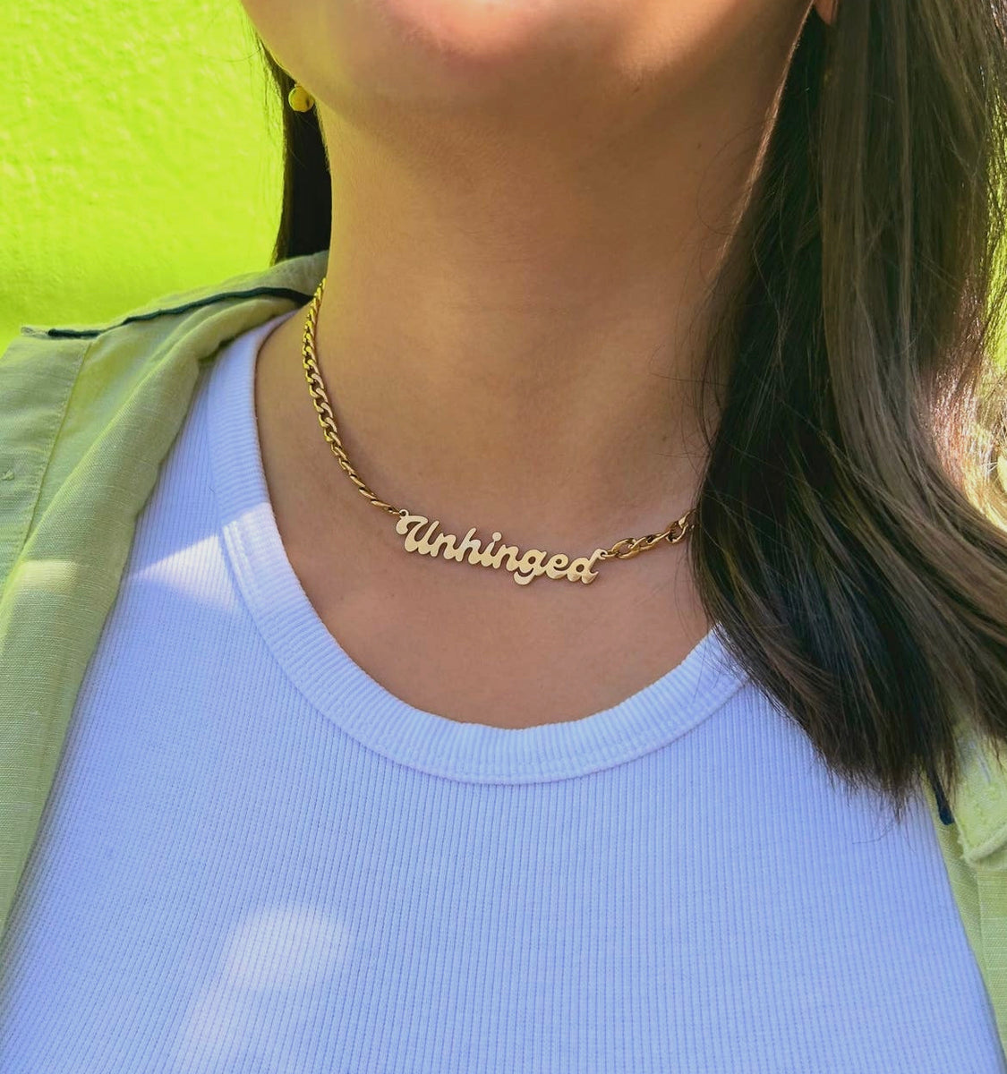 Unhinged Nameplate Necklace – Wishbone Reserve Baltimore